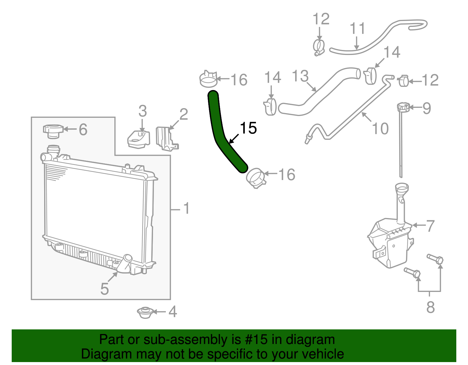 2009-2017 GM Radiator Outlet Hose 92261483 | Capital Chevy Parts