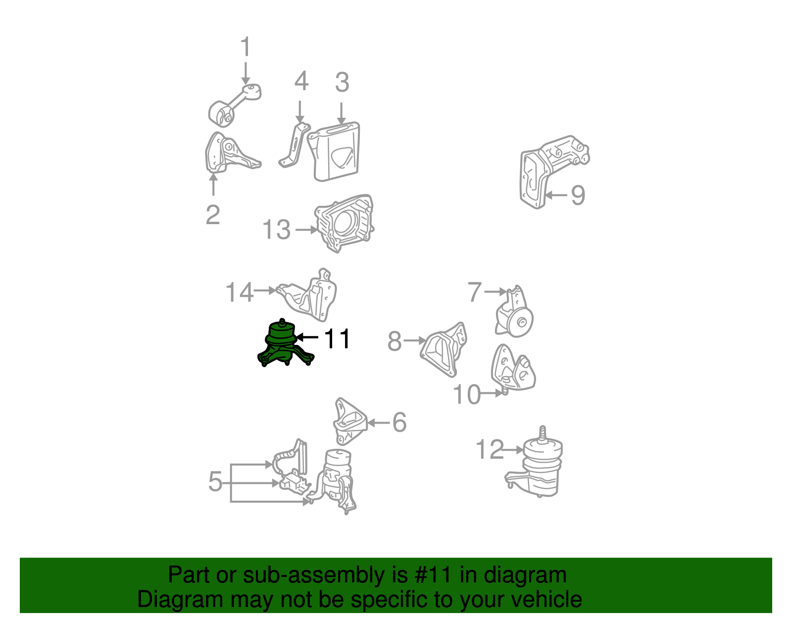 2004-2007 Toyota Highlander Engine Mount 12362-0A050 | Toyota Parts Center