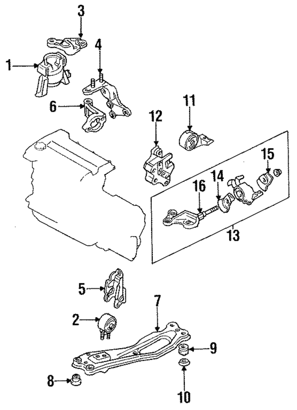 1995-1998 Mazda Protege | Front Mount | BC1G-39-050B | Mazda Online Parts