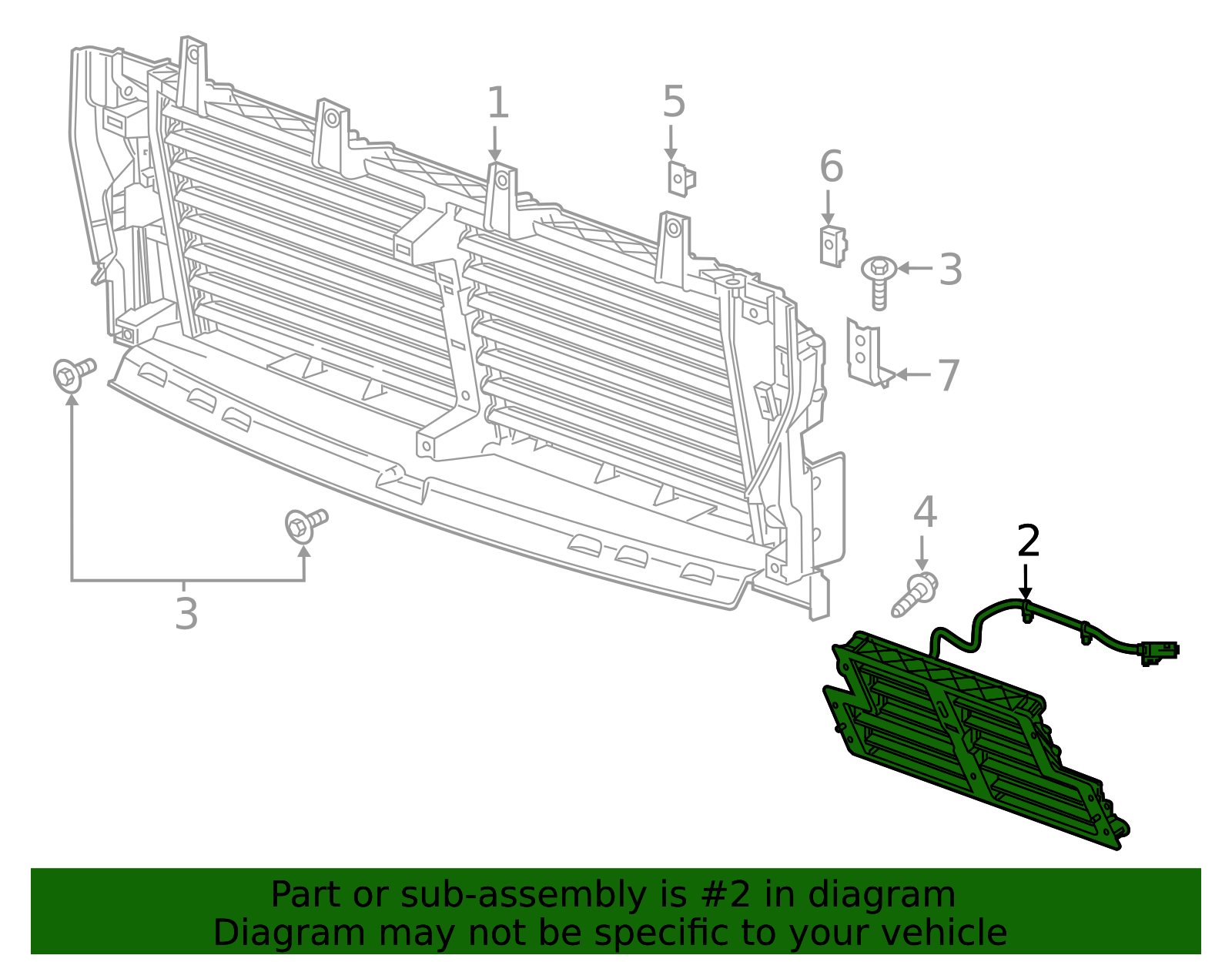 2019-2025 GM Front Bumper Lower Shutter 86586451 | GM Parts Center
