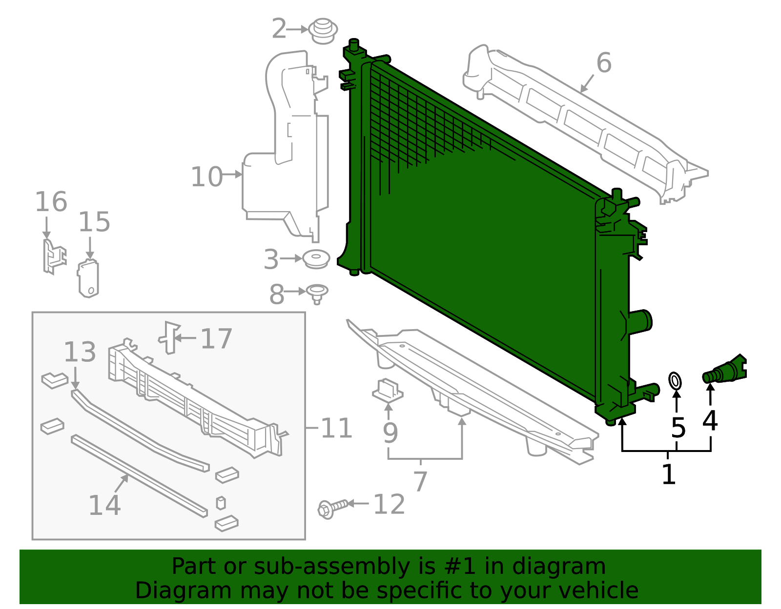 2023-2025 Toyota Radiator Assembly 16400-F2180 | Toyota Parts Center