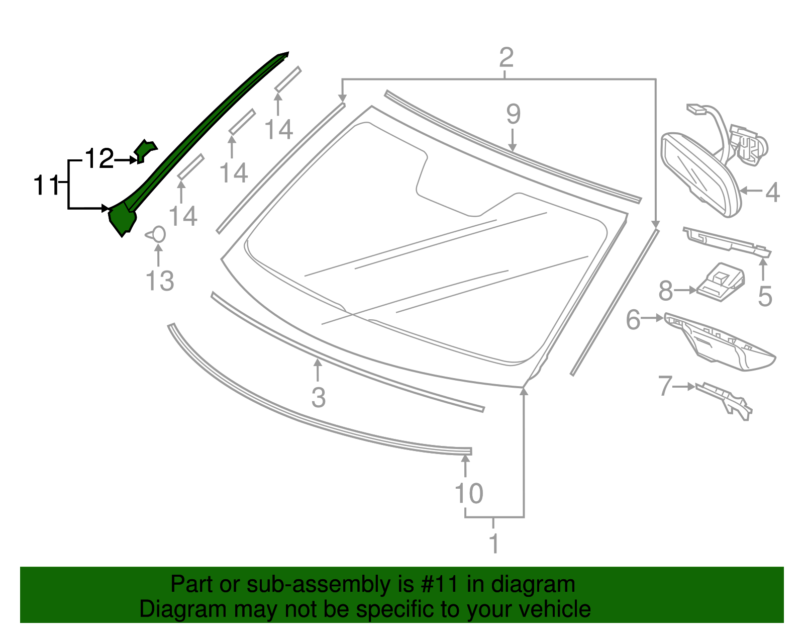 2016-2025 Honda Windshield Molding, Left 73162-TG7-A02 | Honda ...