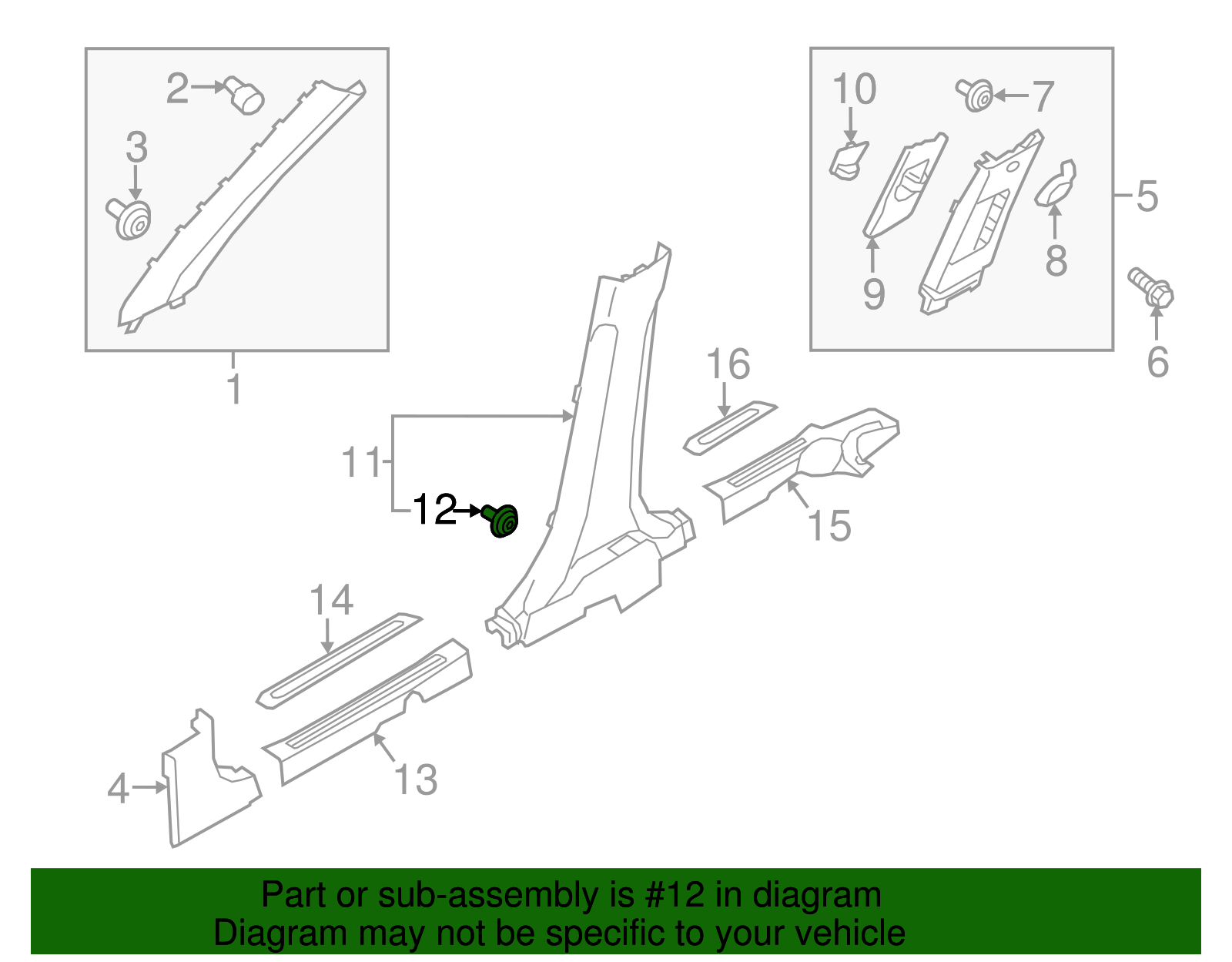 82315-2P000 - Body A-Pillar Trim Panel Clip 2010-2025 Kia | Genuine Kia ...