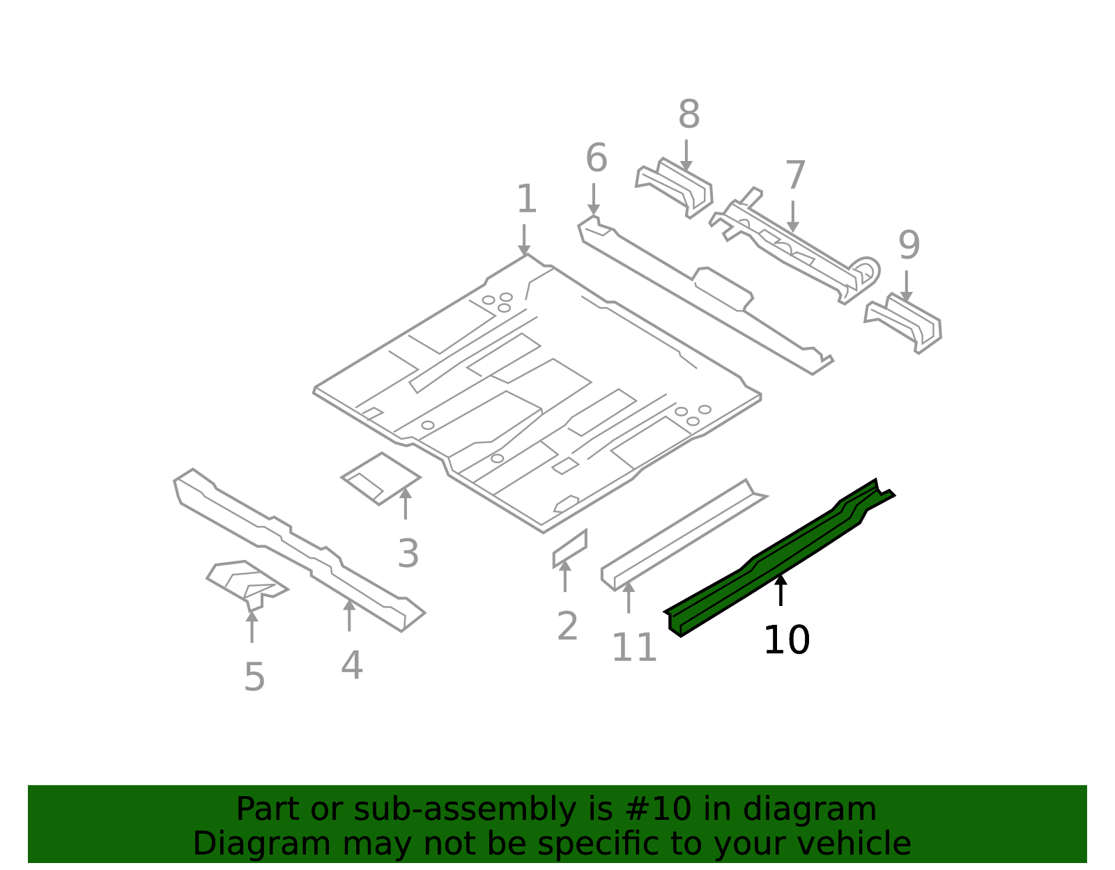 65211-2E010 - High-Quality Floor Side Rail for 2005-2009 Hyundai Tucson ...
