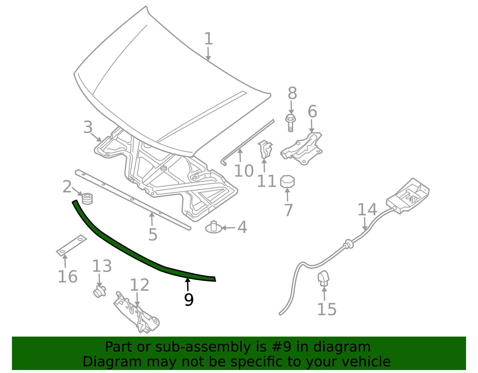 65820-ZS00A - Hood Seal Official Nissan Parts Store