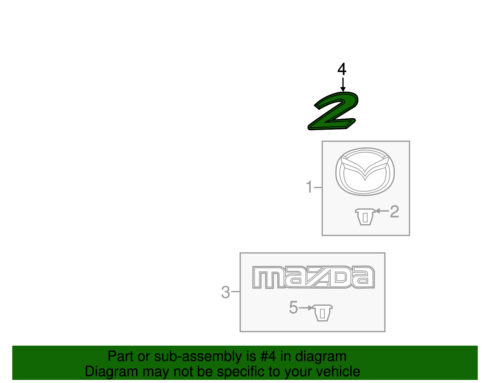 2011-2014 Mazda 2 Nameplate DF71-51-721 | Mazda Parts Deals