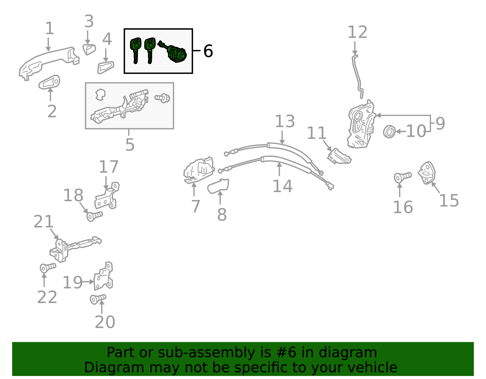 2018-2022 Toyota C-HR Lock Cylinder 69052-10250 | Toyota Parts Center