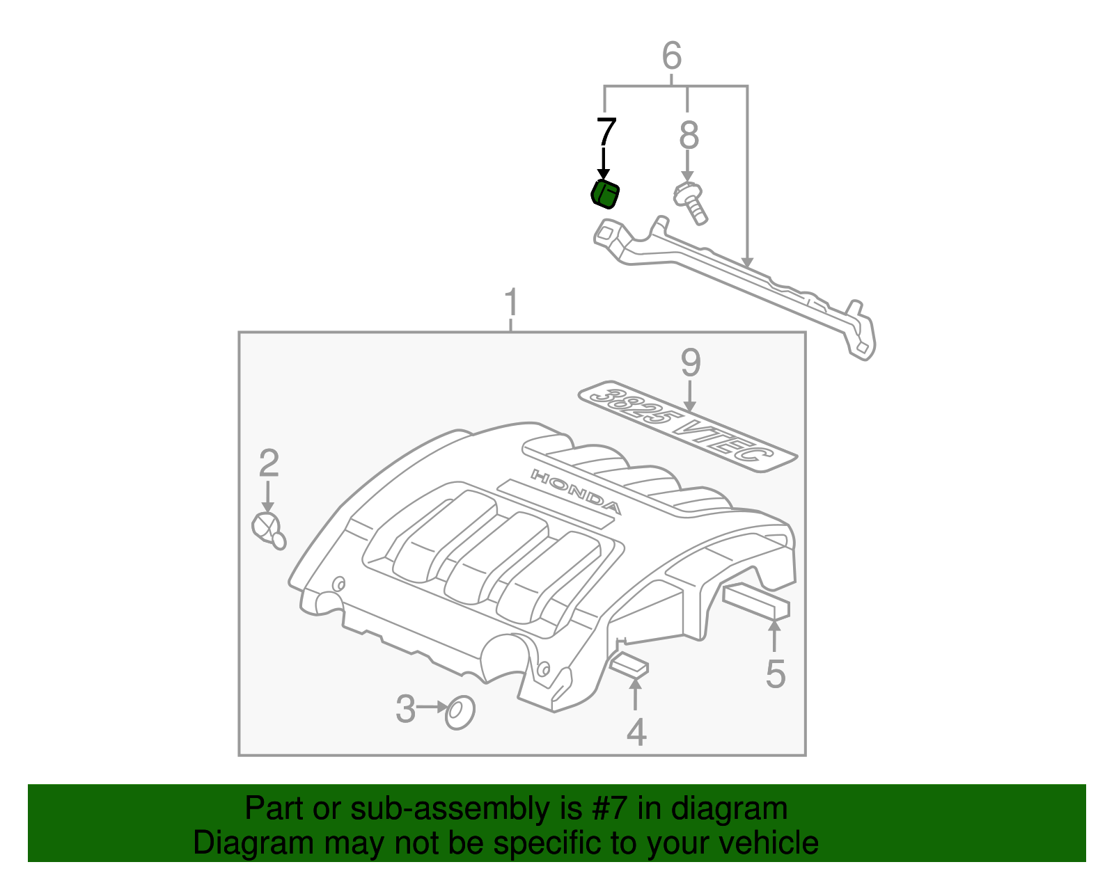 2005-2017 Honda Odyssey Stay Grommet 91601-SS8-A01 | Honda Factory Parts