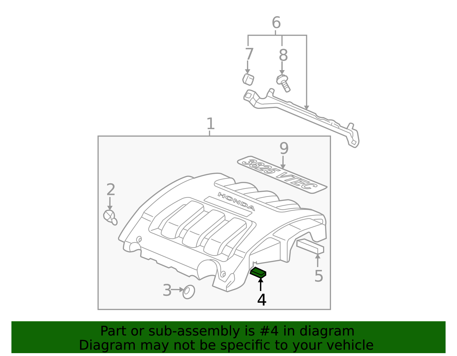 17124-RGL-A00 - Engine Cover Front Seal 2005-2010 Honda Odyssey | Honda ...