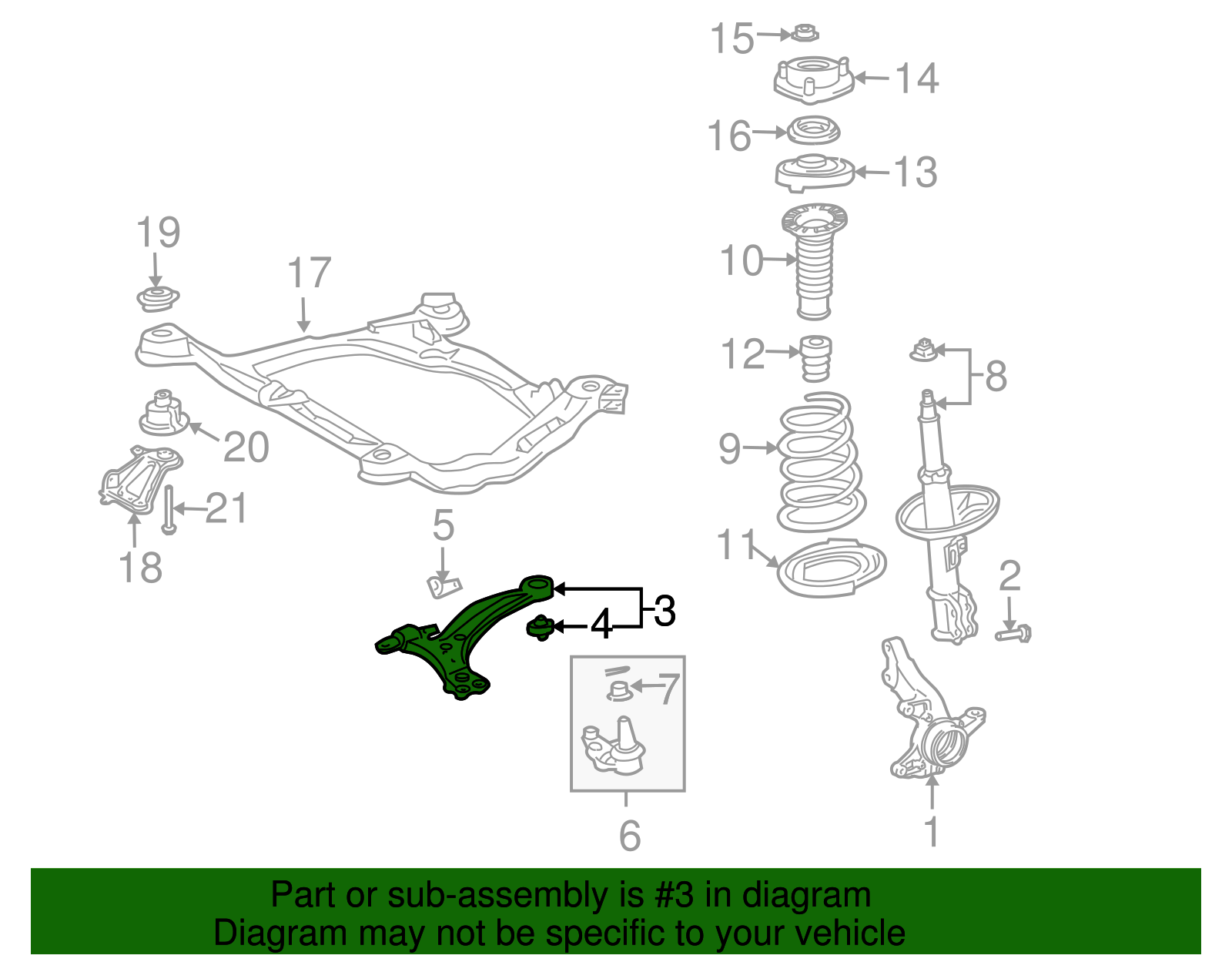 Toyota Parts Suspension Control Arm (Left, Front, Lower) 48069-08021 ...