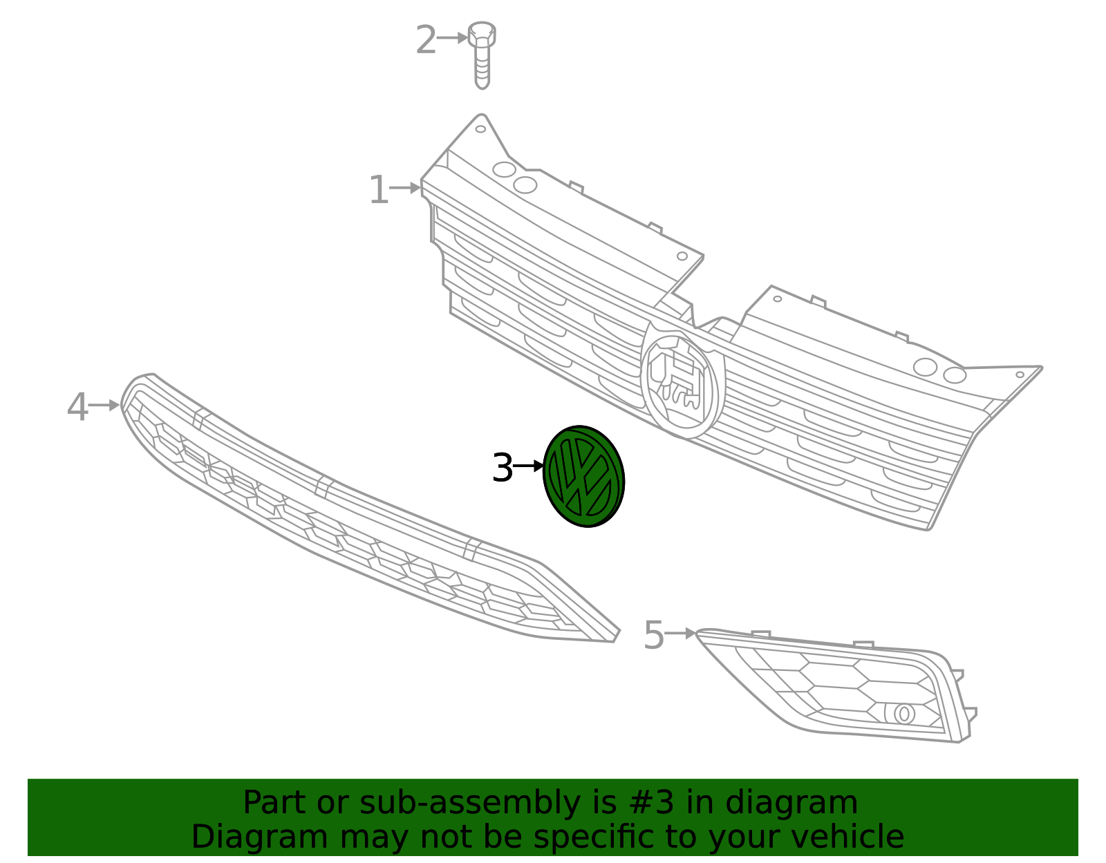 2018-2021 Volkswagen Tiguan Emblem 5NA-853-601-JZA | VW Direct Auto Parts