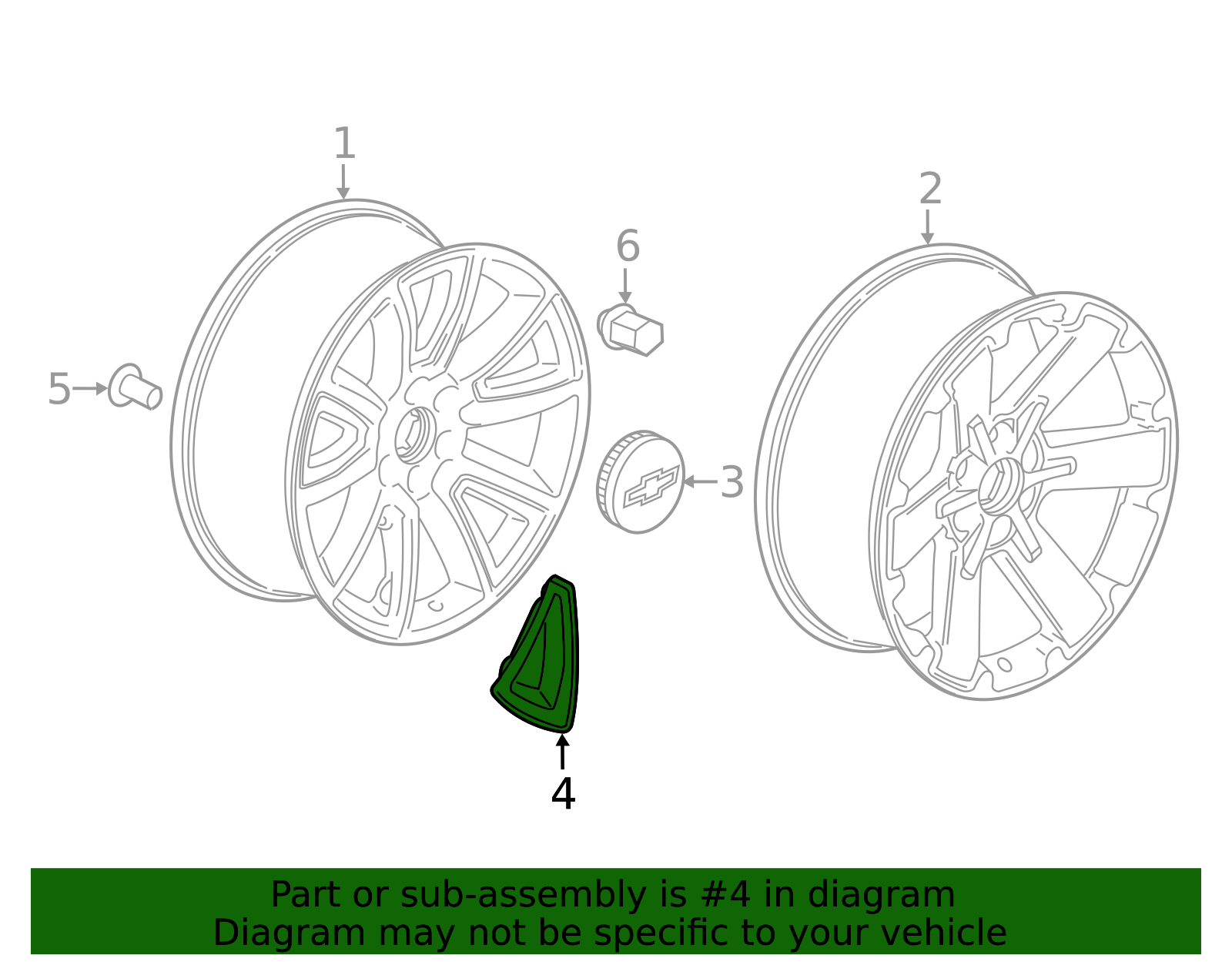Service Component, Chrome Wheel Insert 20982804 | Shop Matick Buick GMC