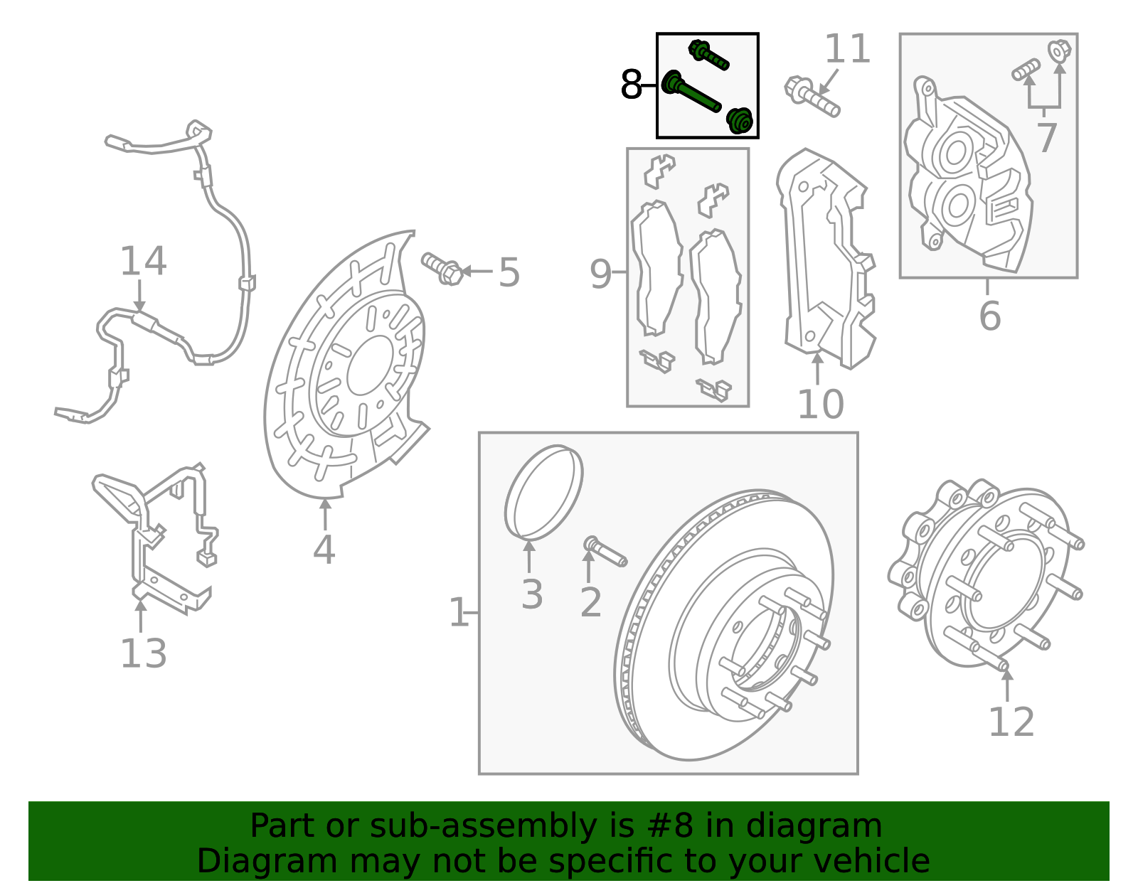 Motorcraft Disc Brake Caliper Pin BKCF-34 | TascaParts.com