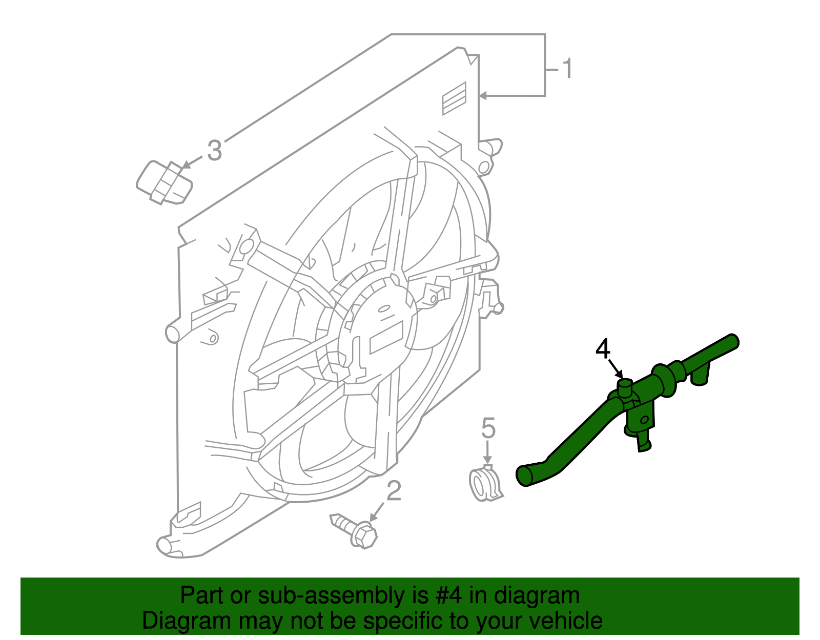 2017-2018 Nissan Engine Coolant Hose 21200-4BB0B | My Nissan Part