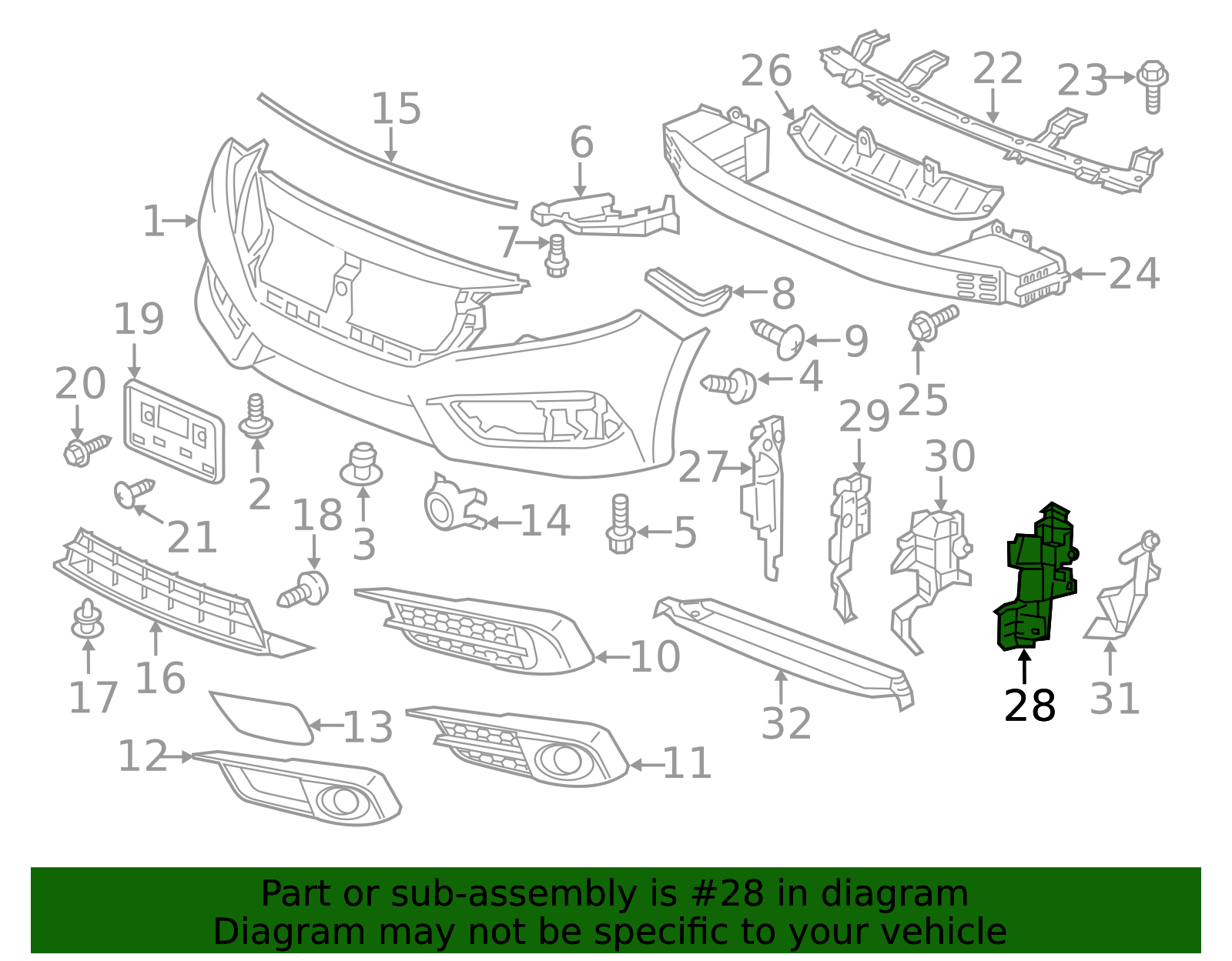 71206-TBA-A00 - 2016-2018 Honda Civic - Plate L Front Bumper Side ...
