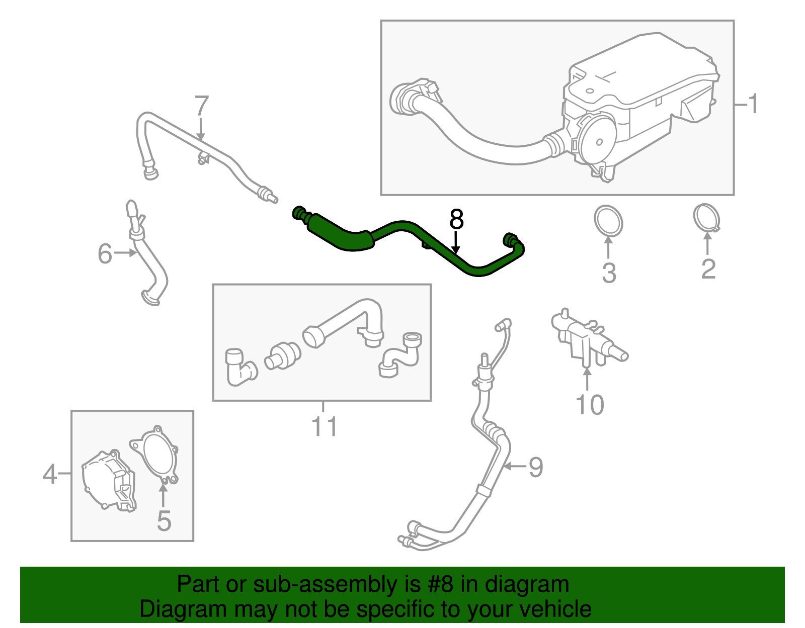 BC3Z-9C493-C - Vacuum Hose - 2015-2016 Ford | Lasco Auto Parts