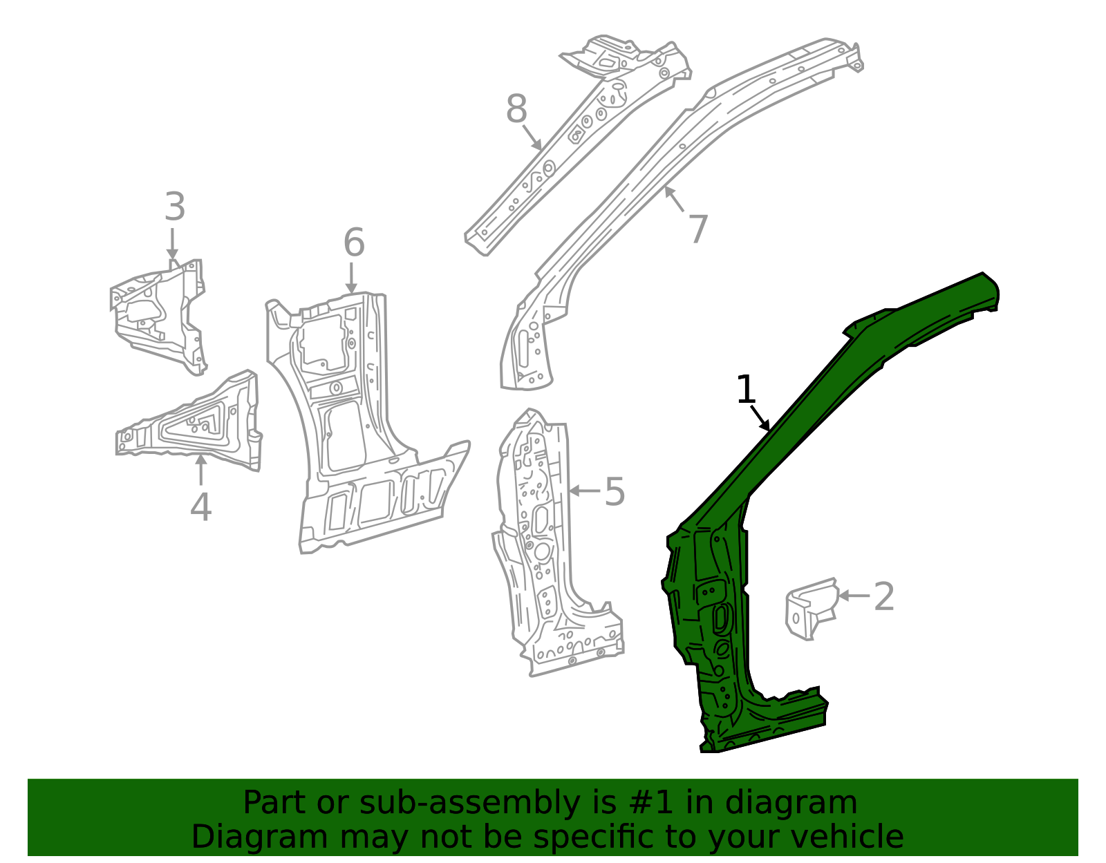 2025 Toyota Camry Hinge Pillar 61131-AQ010 | OEM Parts Online