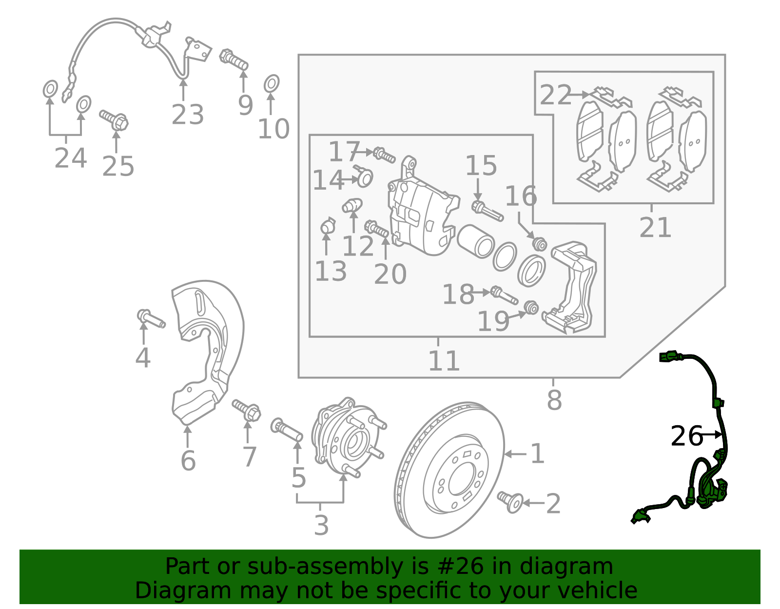 2022-2025 Hyundai Santa Cruz ABS Wheel Speed Sensor 58940-K5000 ...