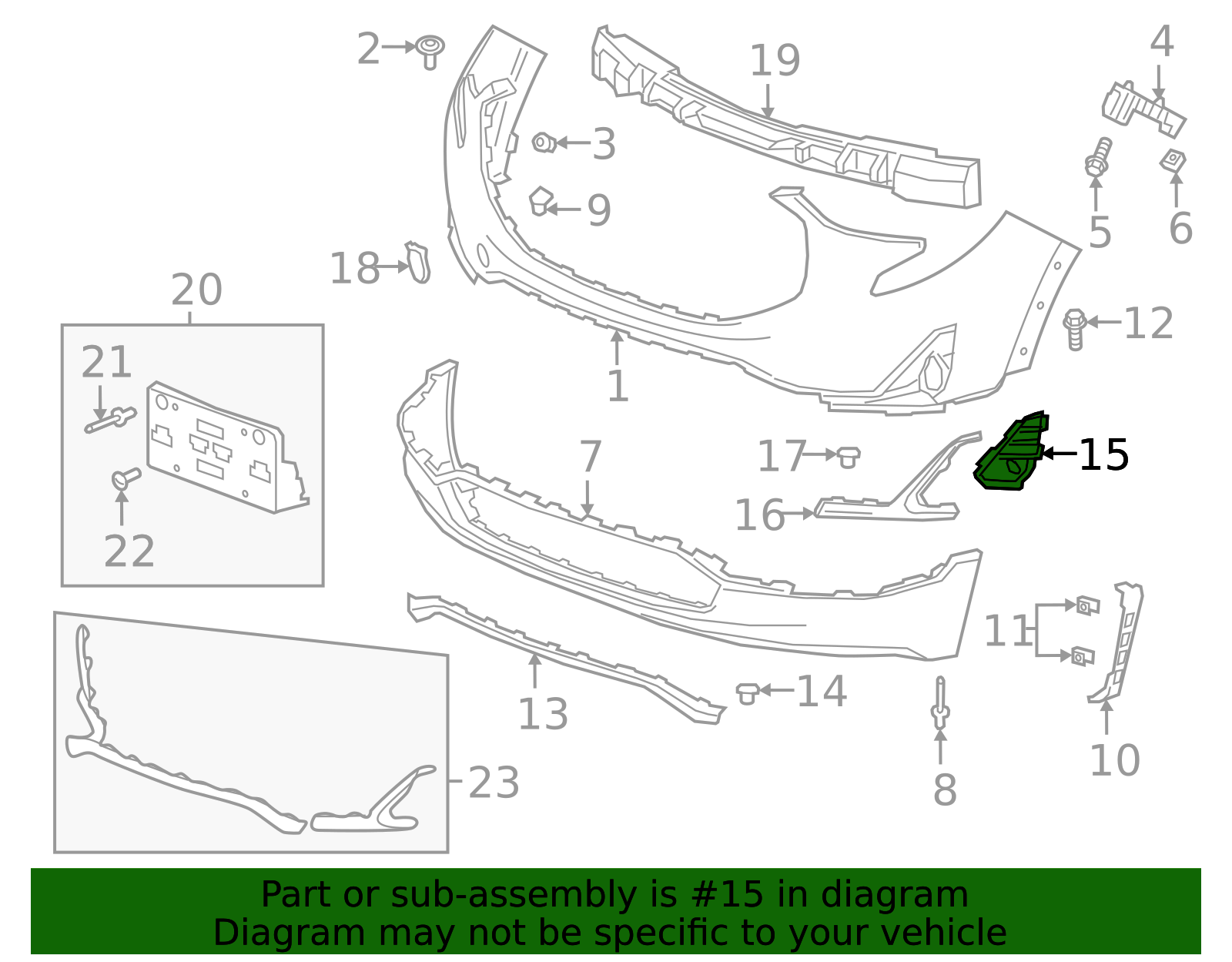 23394896 - High-Quality Black Front Driver Side Fog Lamp Opening Cover ...