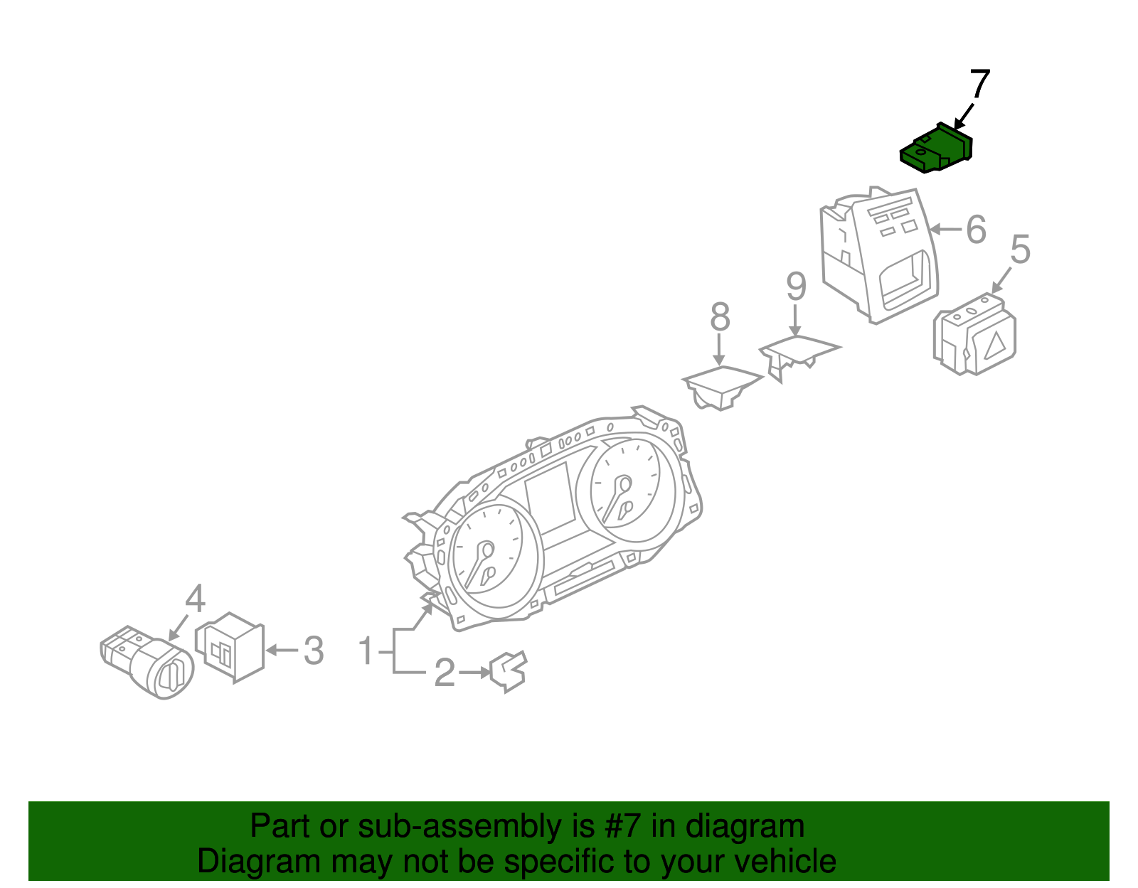 2011-2024 Volkswagen Air Bag Switch 5C5-919-237-WGI | OEM Parts Online