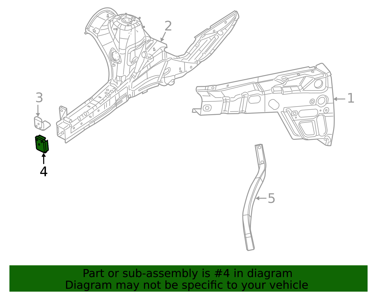 2011-2025 Mopar Rail Front Reinforcement, Right & Left 68048914AB ...