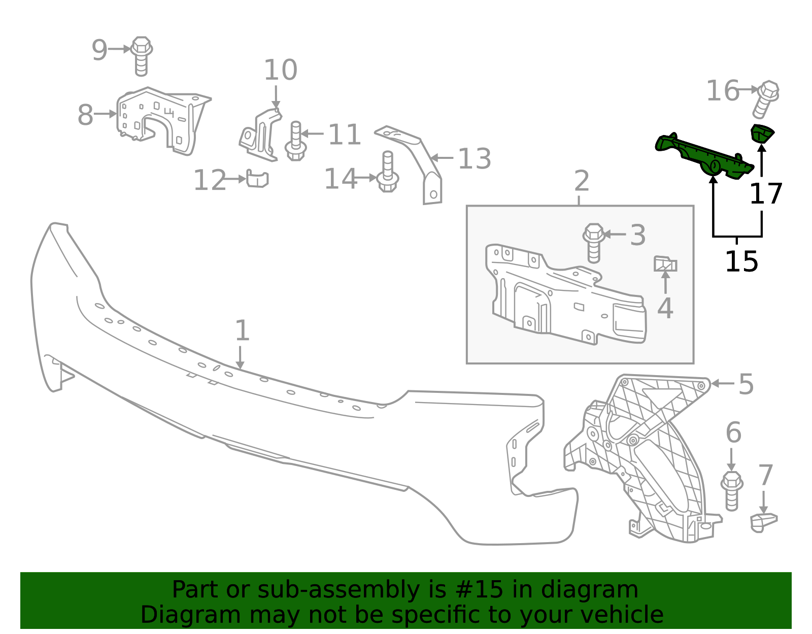 2019-2025 Chevrolet Driver Side Front Bumper Fascia Guide 84624943 GM ...