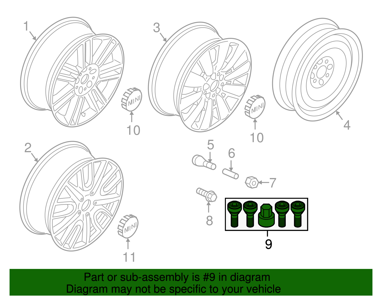 36-13-2-453-960 - Mini Wheel Locks | BMWPartsHub