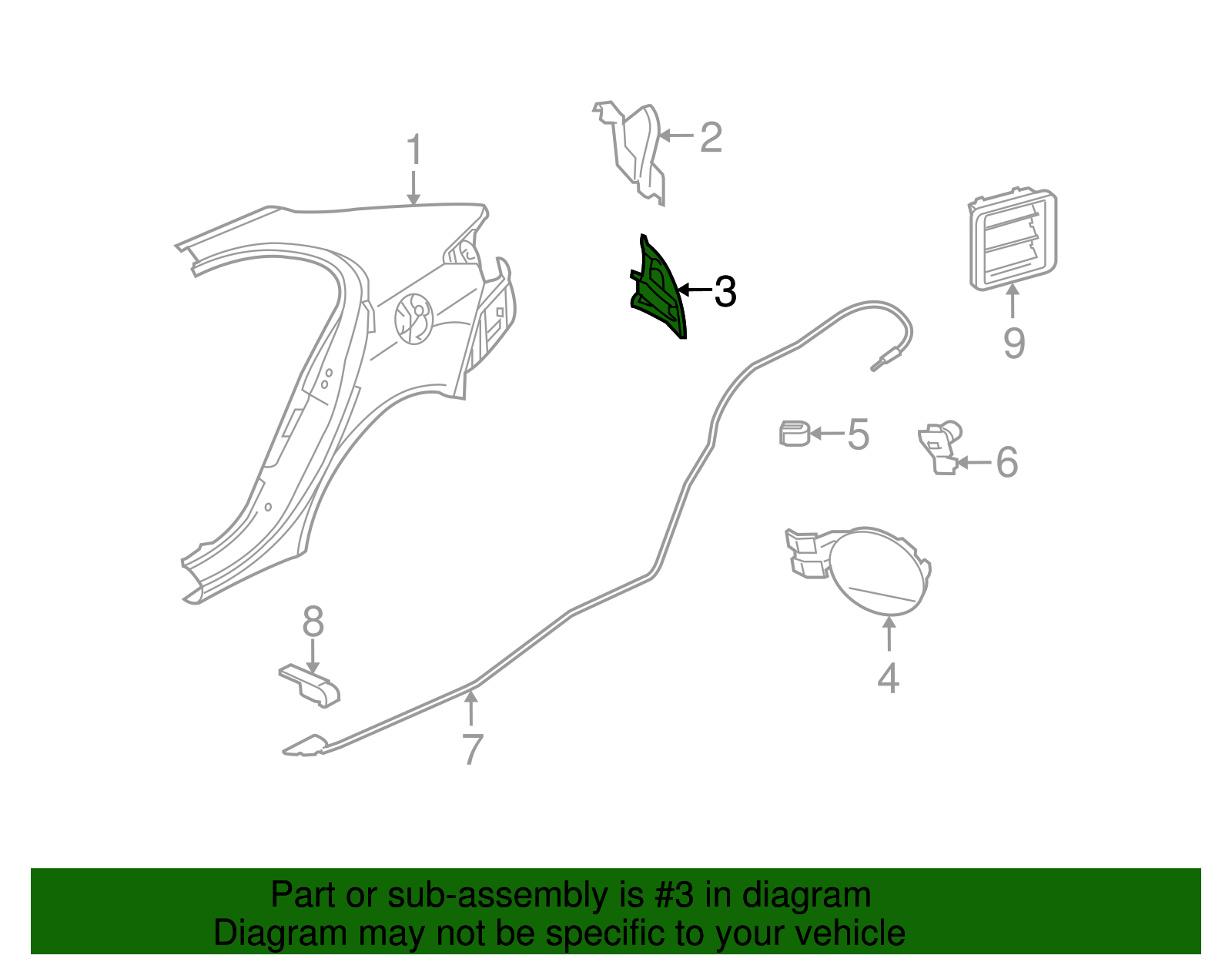 5301D052 - Lower Extension - 2010-2015 Mitsubishi Lancer | Lasco Auto Parts