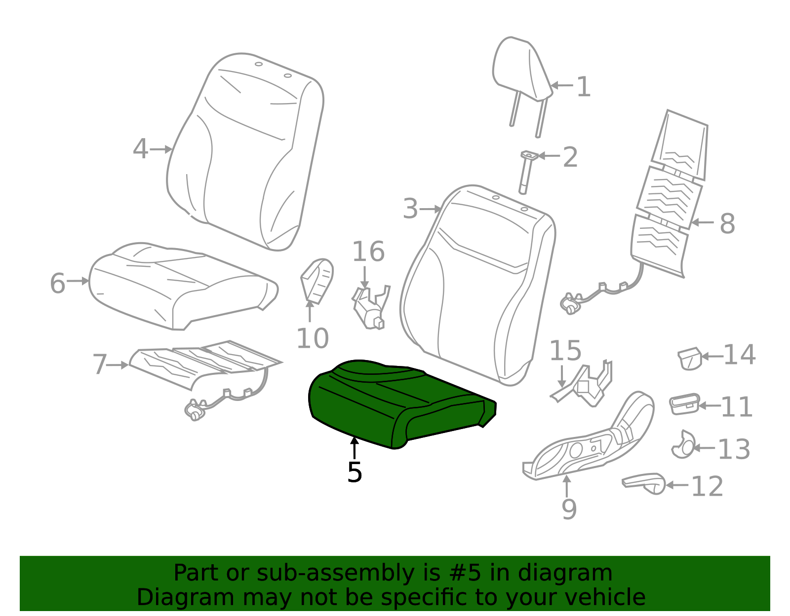 Honda Seat Cushion Pad - OEM Comfort Foam - Part #81537-TR0-A11 ...