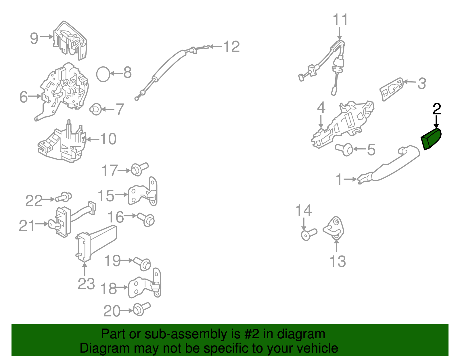 Genuine OEM Exterior Door Handle Cover Part# LR025406 Fits 2012-2023 ...