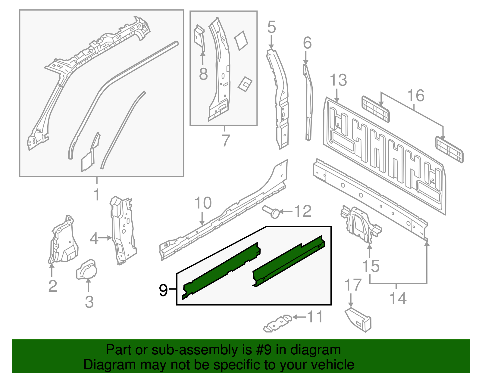 FL3Z-1810128-B - Rocker Reinforced 2017-2022 Ford | Big 3 Auto Parts