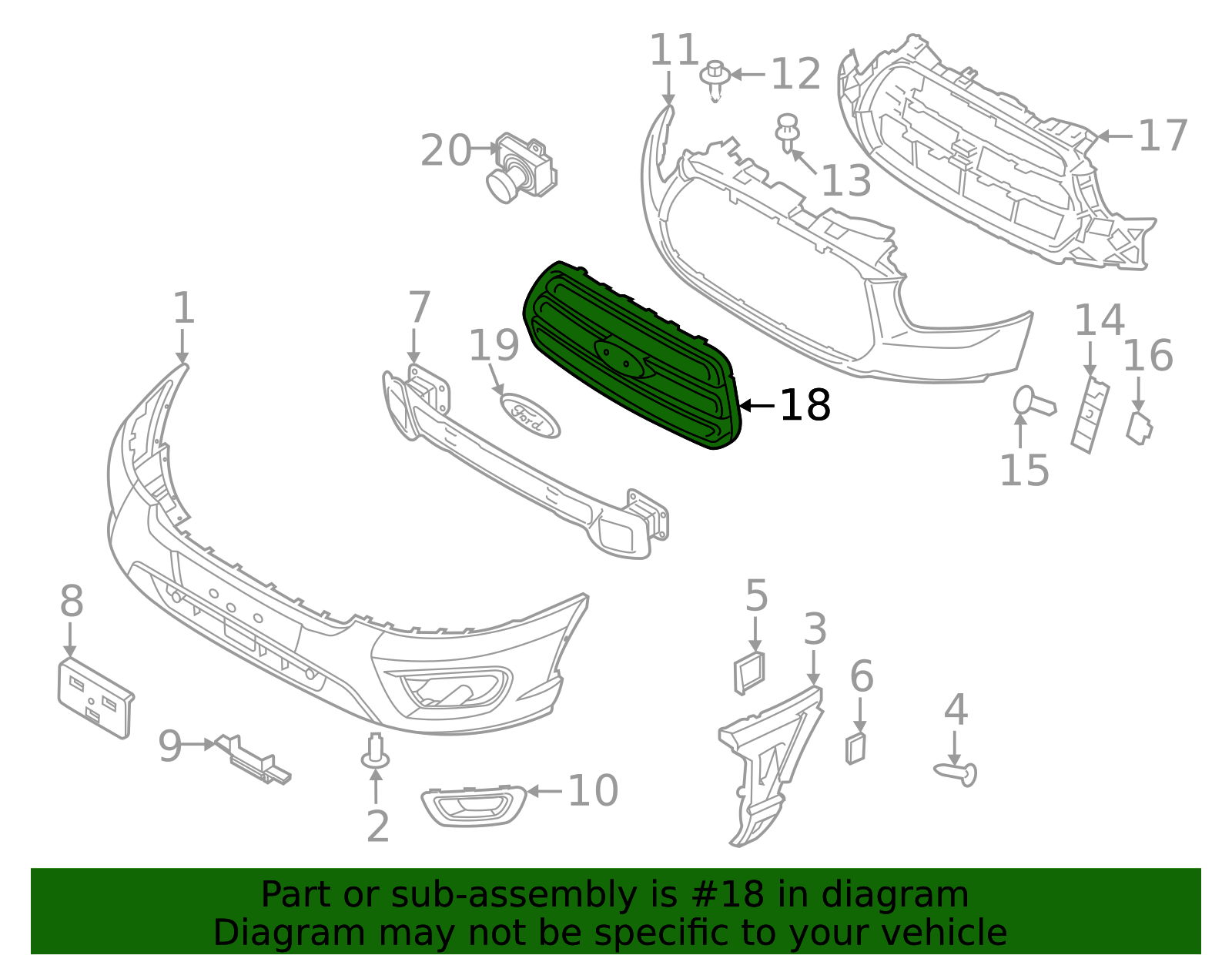 2021-2025 Ford Grille LK4Z-17B968-FA | Awesome Parts Ford