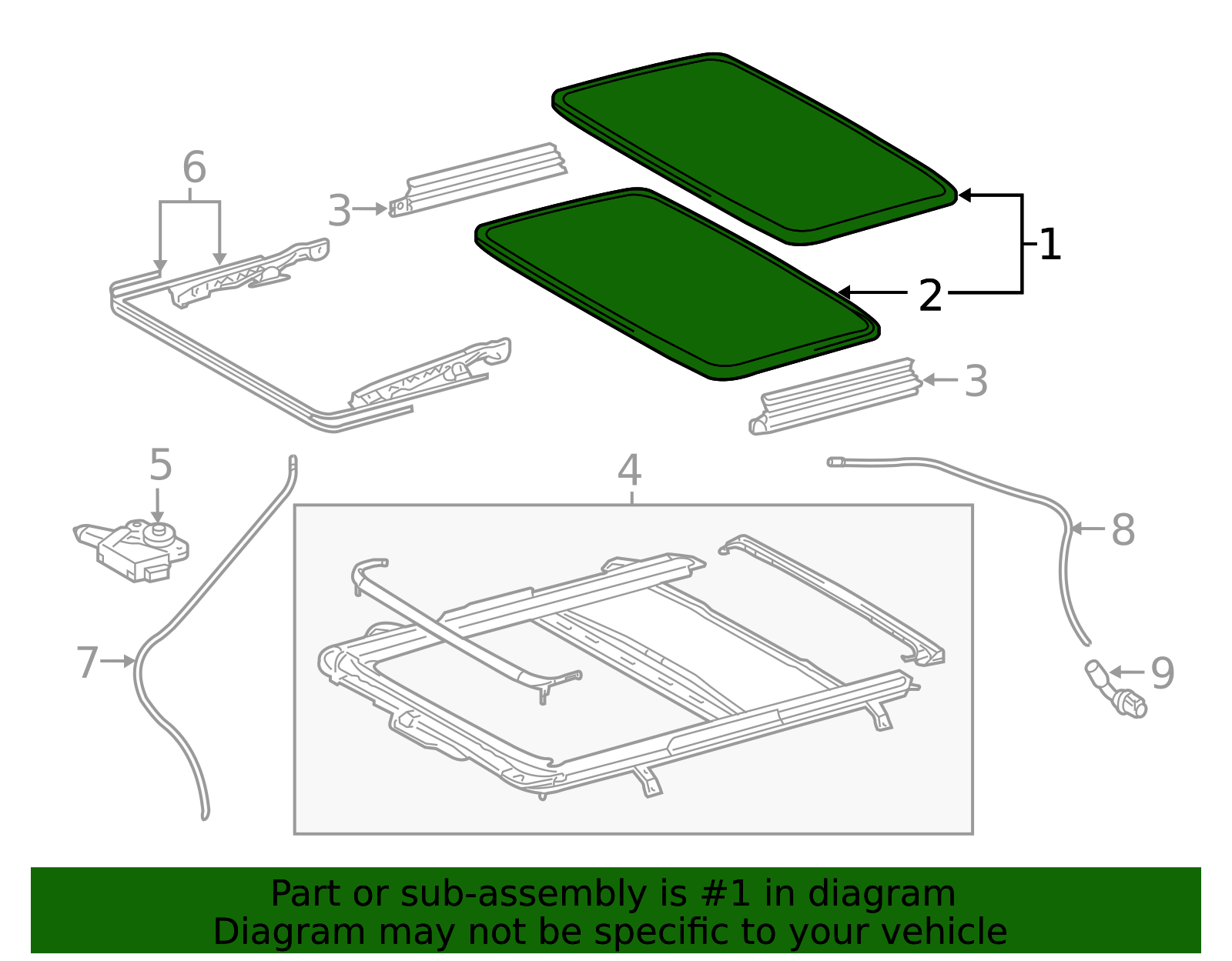 2018 Lexus Sunroof Glass 63201-48210 | OEM Parts Online