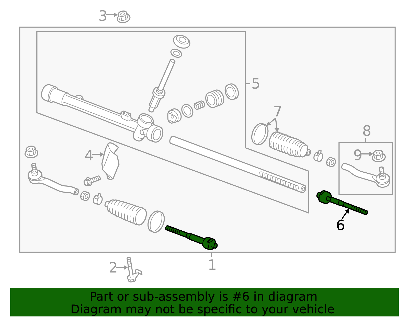 D8521-1KA0A - Inner Tie Rod 2011 Nissan Juke | Official Nissan Parts Store