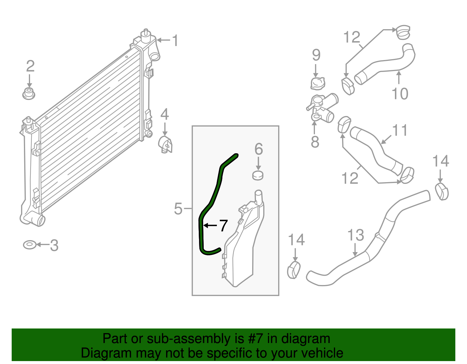 2013-2019 Nissan Sentra Reservoir Hose 21741-3SH0A | Nissan RVA