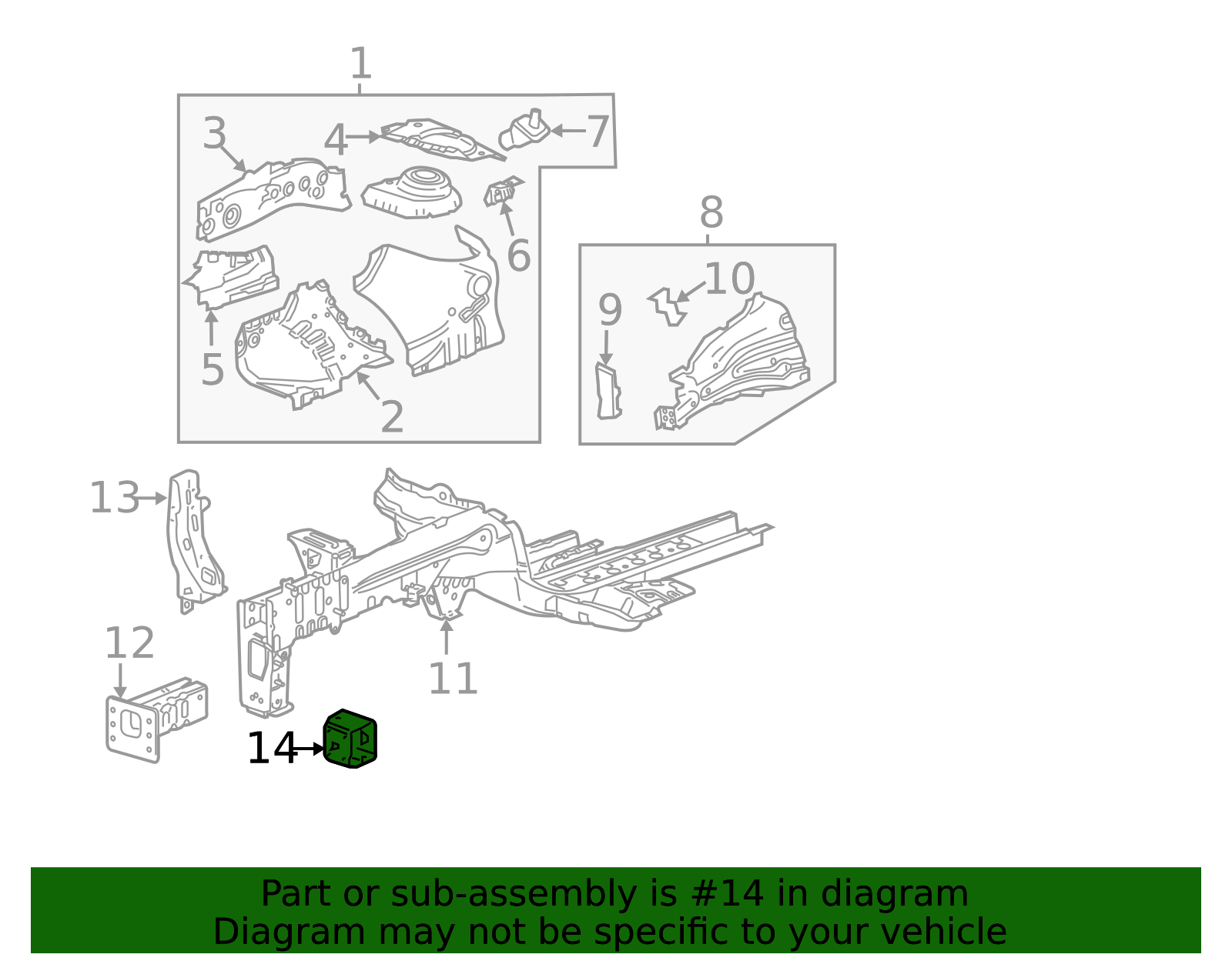 2015-2022 Chevrolet Trax Reinforcement - Driver's Side (LH) 42491584 ...