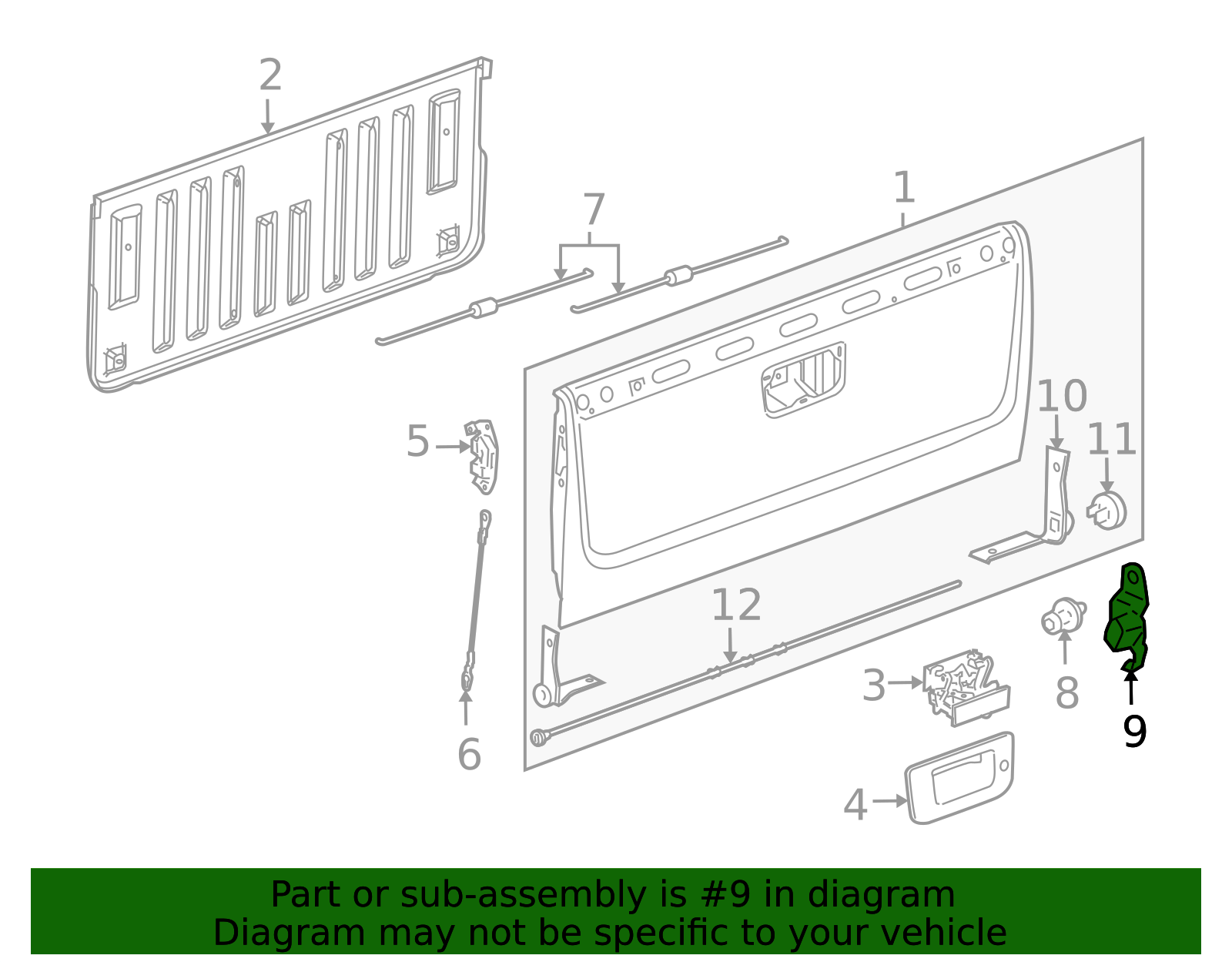 15206082 - 2007-2024 GM - Tailgate Hinge w/ Power Assist models ...