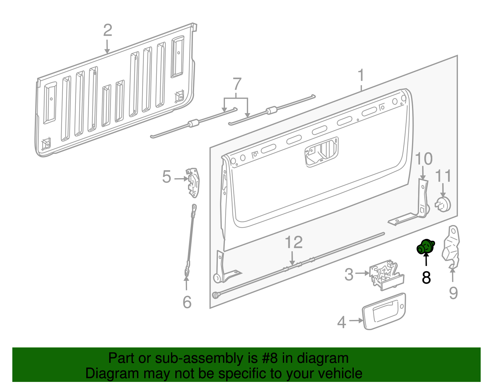 11570162 - 1999-2014 GM - Tailgate Striker Plate | Partners Chevy