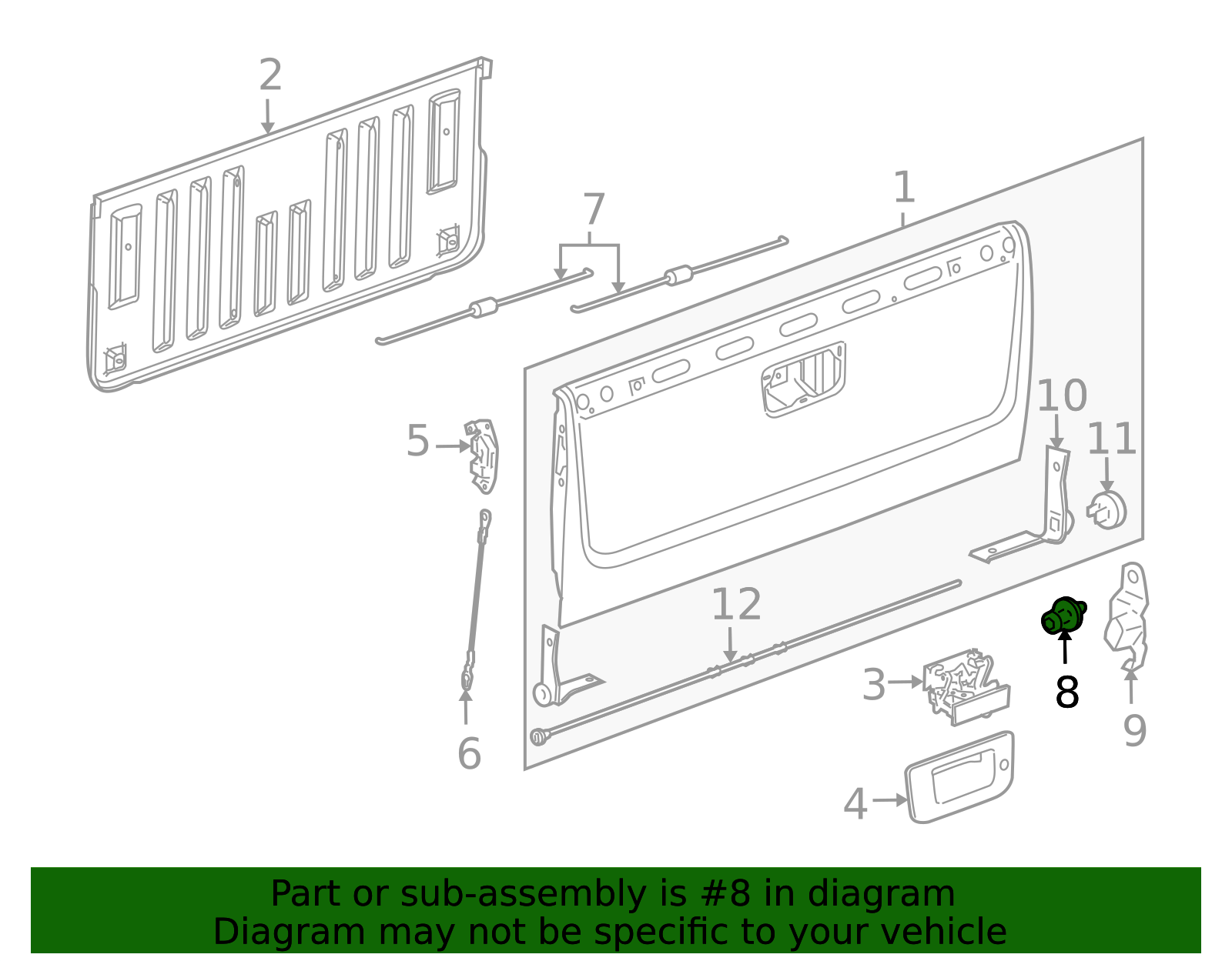 GM Parts: Tailgate Striker Plate (Part# 11570162) | GM Parts Store