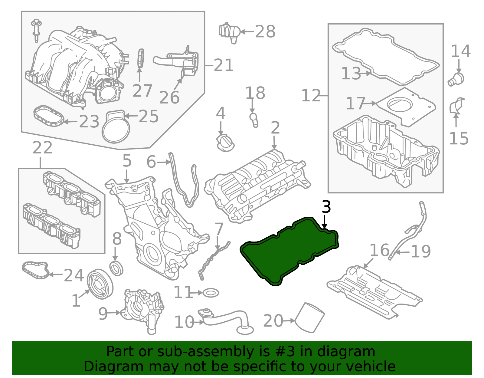 Genuine OEM Ford Part - Valve Cover Gasket 6E5Z-6584-DA | Genuine OEM ...