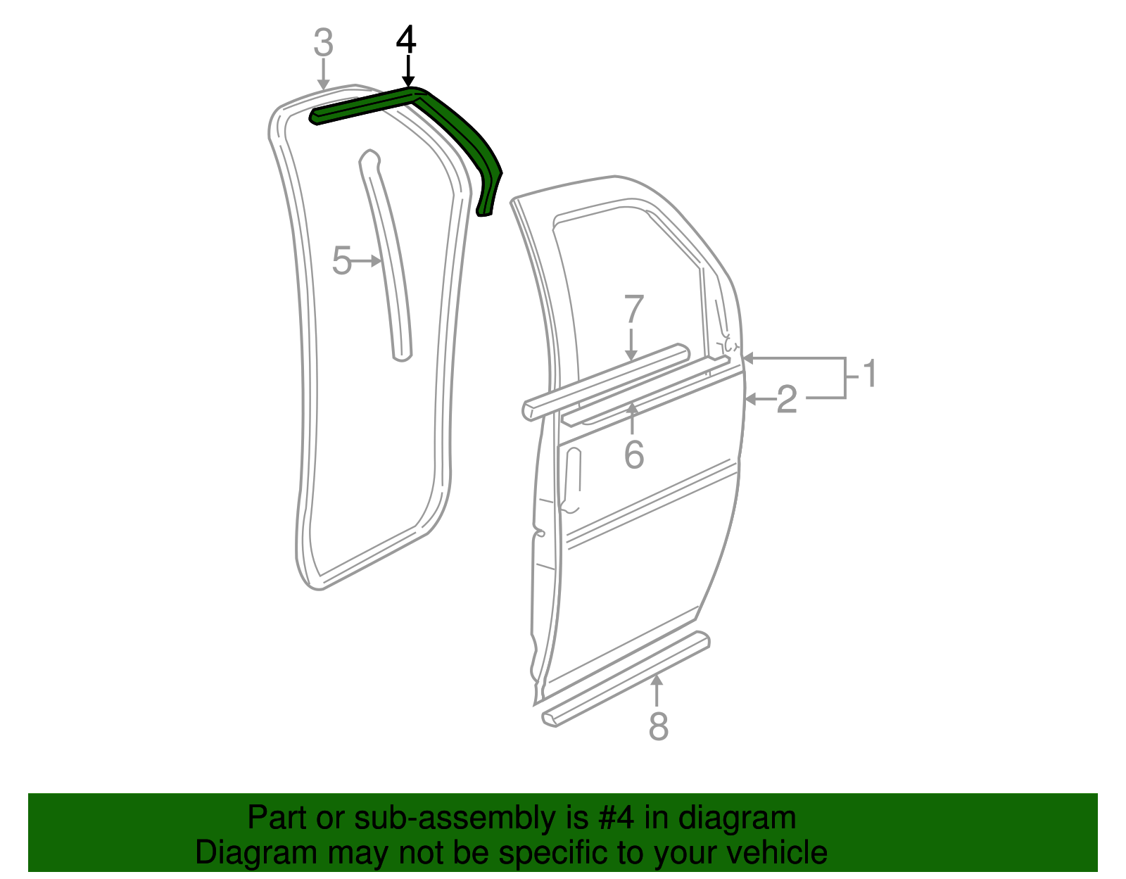 1996-2025 GM Drip Weather-Strip 86786374 | Capital Chevy Parts