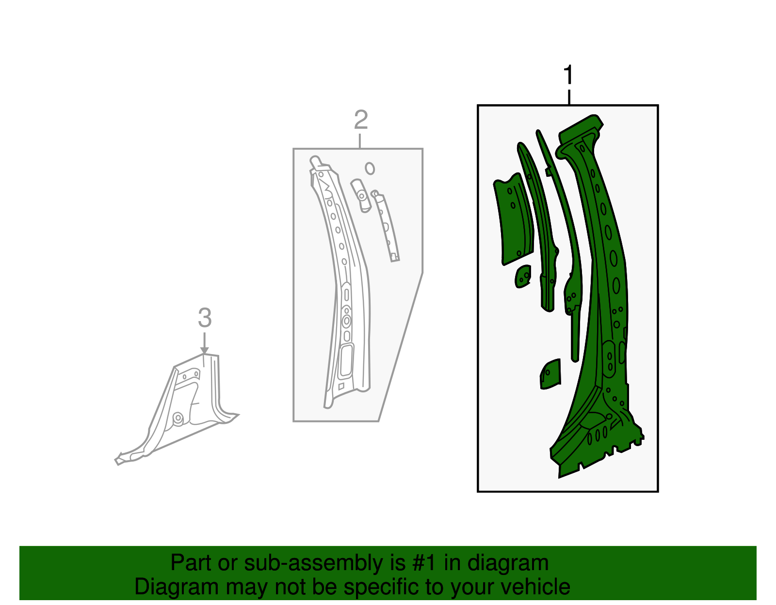 22789660 - 2007-2017 GM - Driver Side Center Pillar Outer Panel ...