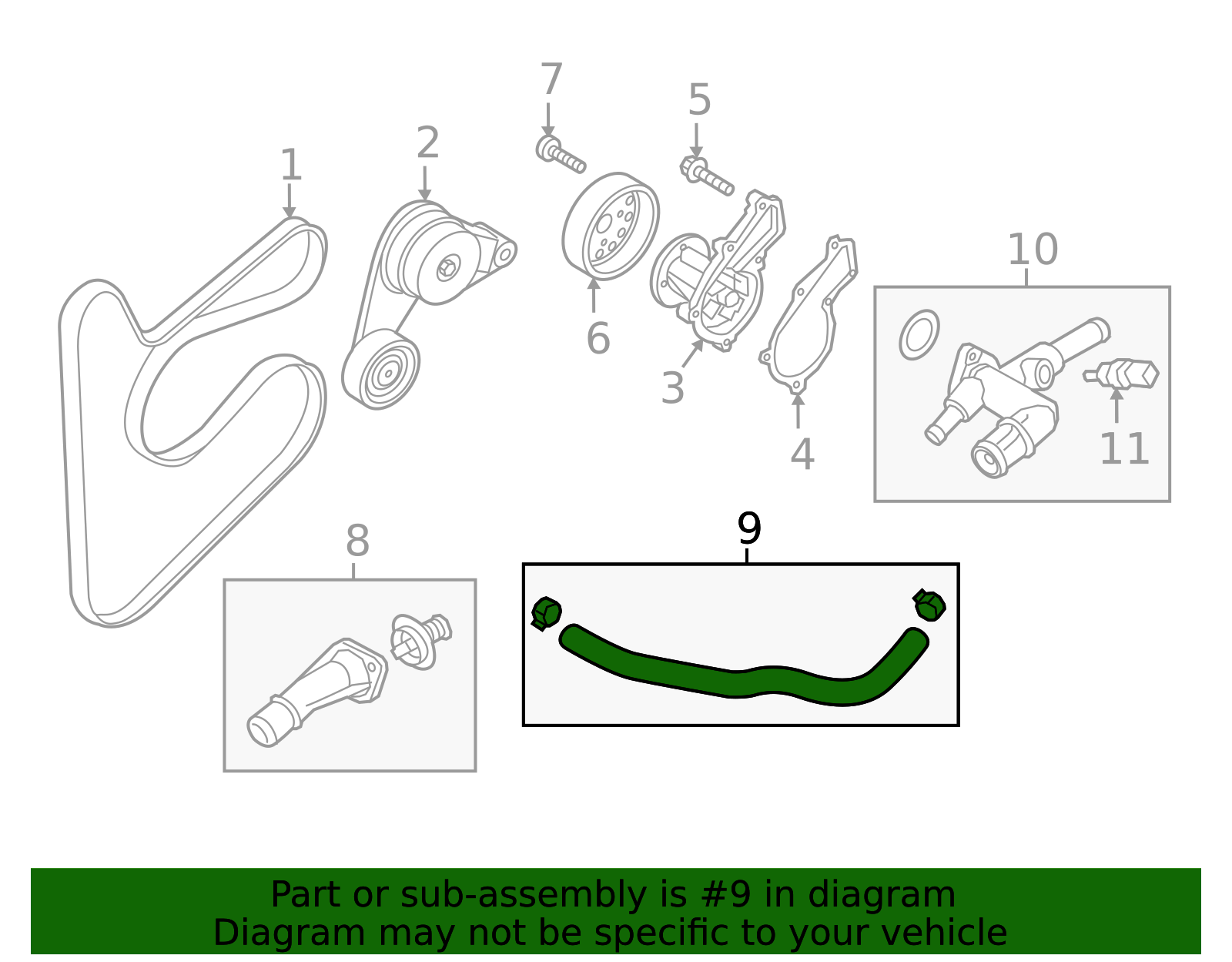 25472-2E000 - Engine Coolant Bypass Hose - 2011-2021 Hyundai | World ...