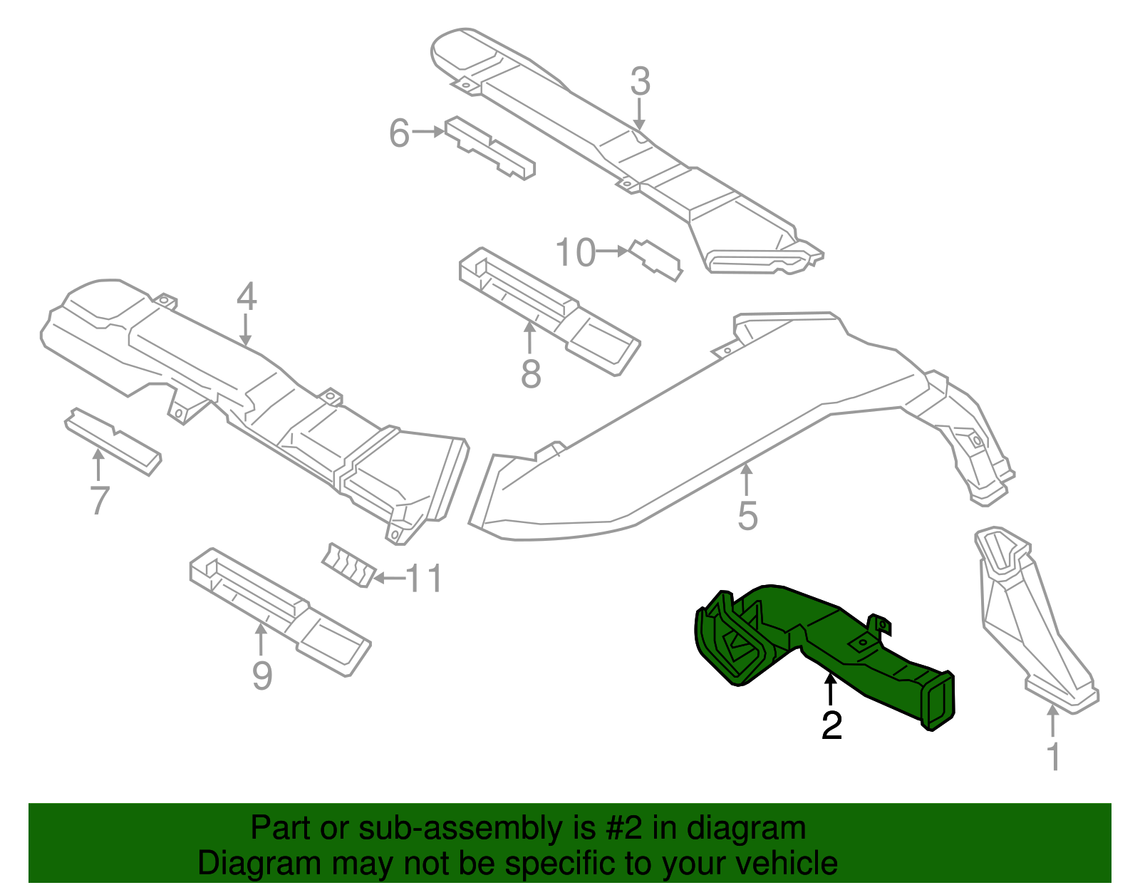 2017-2024 Nissan Armada Rear Duct 27952-1LA0A | Team Nissan Inc.