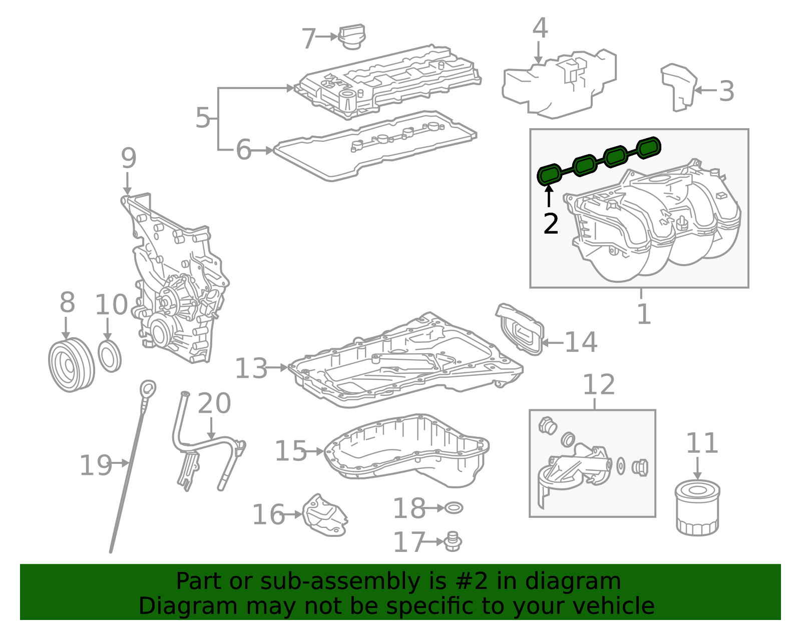 2016-2023 Toyota Tacoma Manifold Gasket 17177-75070 | MotorMotor