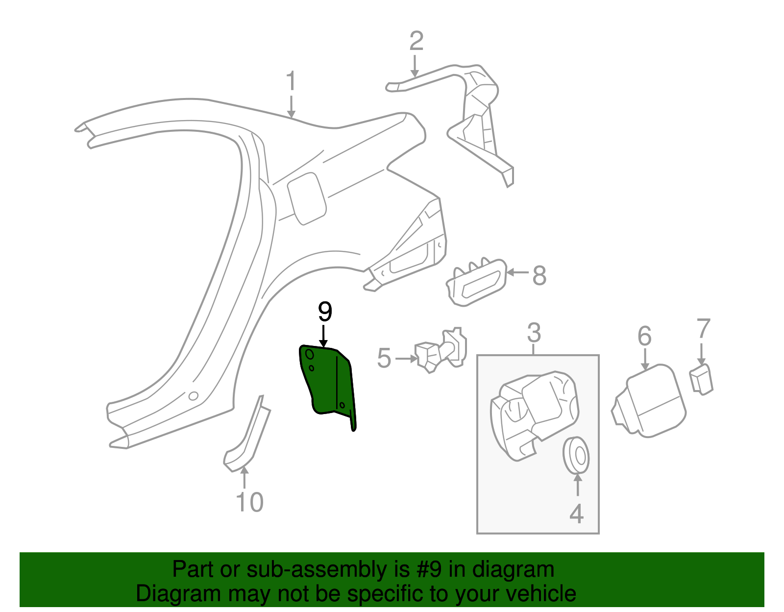 74591-TA0-A00 - 2008-2012 Honda Accord - Fender L Rear (Inner) | Honda ...