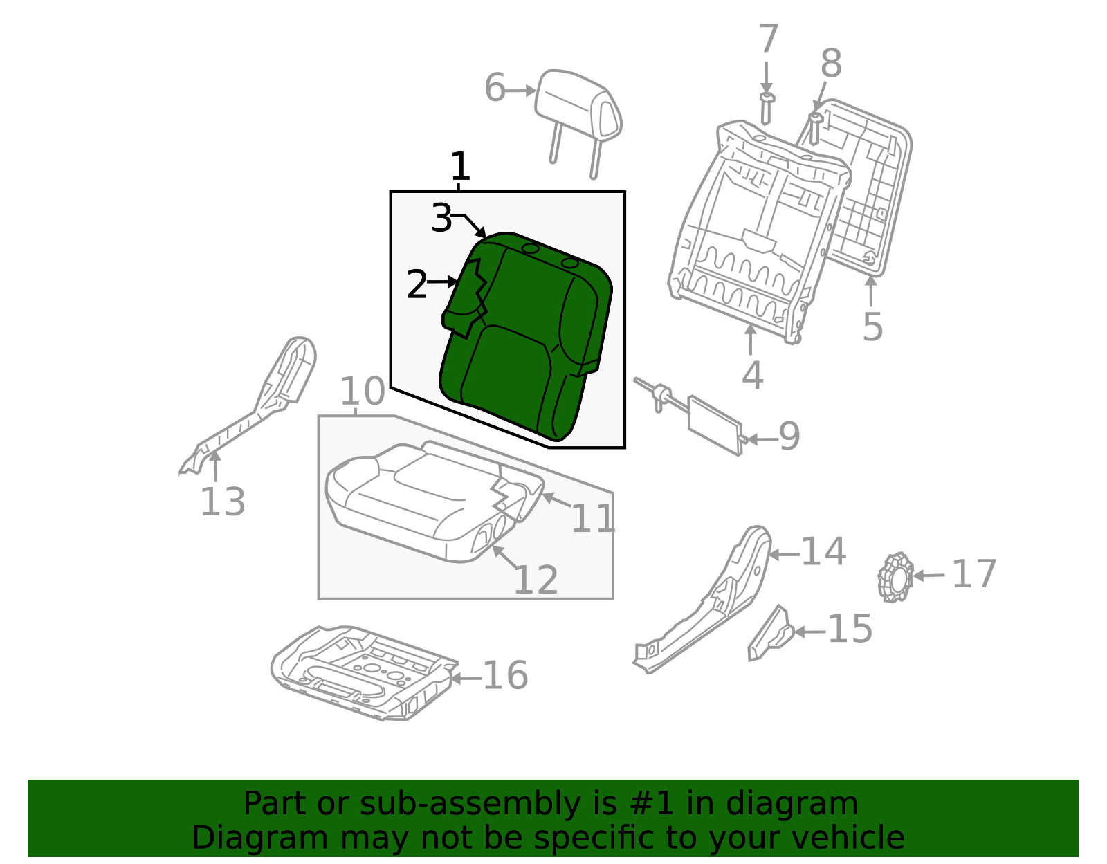87650-EA310 - Seat Back Assembly Official Nissan Parts Store