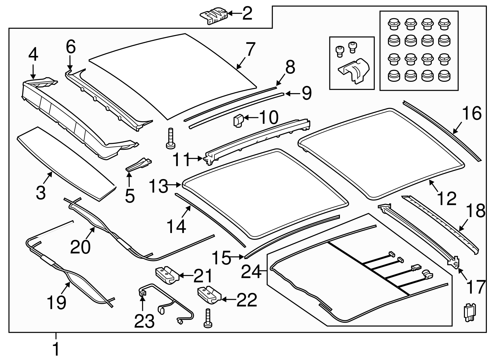 Sliding Sunroof Frame 117-780-03-00-9F67 | MB OEM Parts