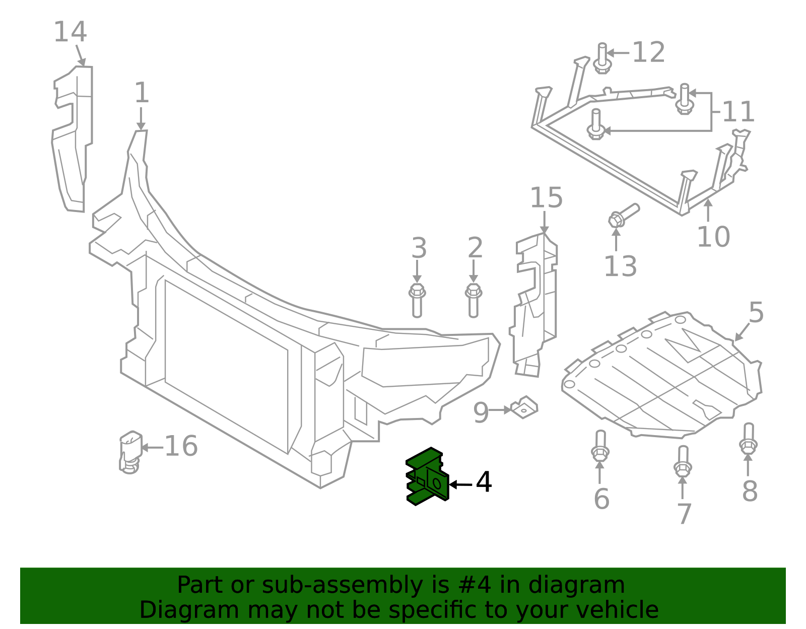 8J0-805-637 - High-Quality Radiator Support Bracket for 2008-2015 Audi ...