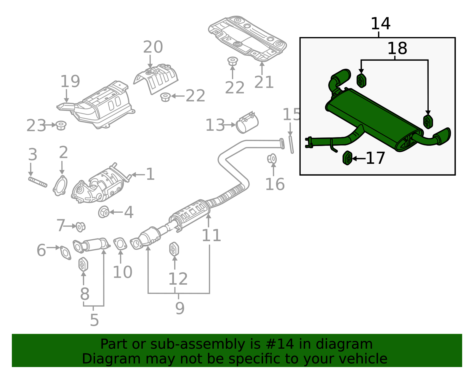 Hyundai - 28710-G3310 - Rear Muffler - 2018-2020 Hyundai Elantra GT ...